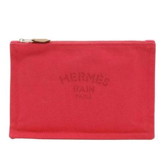 Herm&egrave;s Pre-owned Yachting PM Flat Pouch Canvas Leather - - Pre-owned - Damen - Rot - ONE SIZE