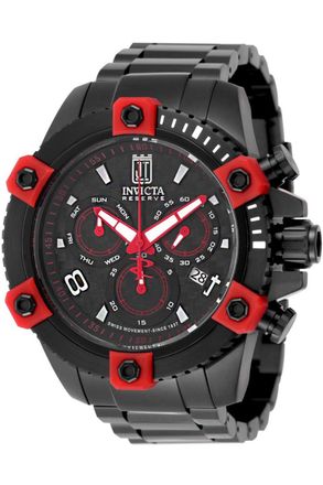 Invicta Jason Taylor 51293 Herrenuhr - Quarzwerk - Edelstahl mit schwarzem Zifferblatt - 50 mm