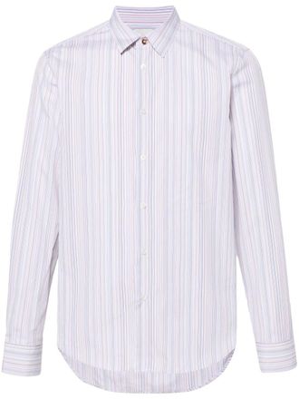 Paul Smith chemise en coton &agrave; rayures - Blanc