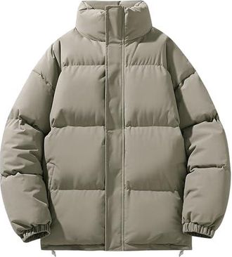 Generic Doudoune dhiver chaude et &eacute;paisse pour homme - Coupe-vent et imperm&eacute;able - Coupe ample d&eacute;contract&eacute;e, Gris/vert, 3XL