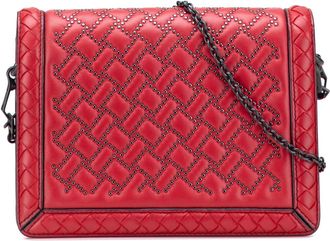 Bottega Veneta Hobo Bags - Nappa Intrecciato Microstud Montebello Crossbody - Gr. unisize - in Rot - für Damen
