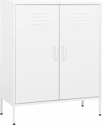 vidaXL Armoire de rangement Blanc 80x35x101,5 cm Acier vidaXL