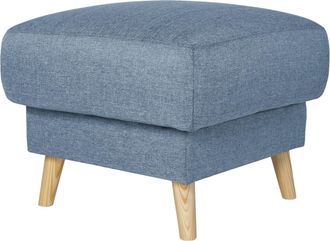 Mørteens home24 Polsterhocker 77 x 46 x 62cm Blau/Taubengrau Webstoff Luba: Taubengrau
