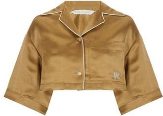 Palm Angels Chemise courte satin&eacute;e