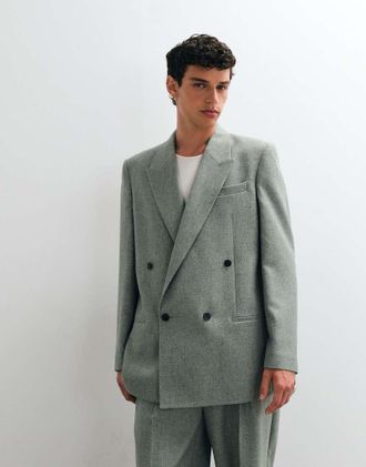Asos Veste de costume d&eacute;contract&eacute;e &agrave; double boutonnage - Vert