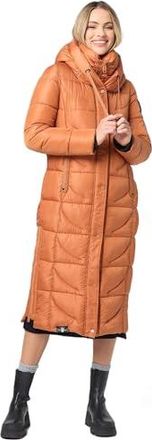 Navahoo B972 Veste dhiver longue pour femme Veste matelass&eacute;e Parka chaude, Cannelle, M