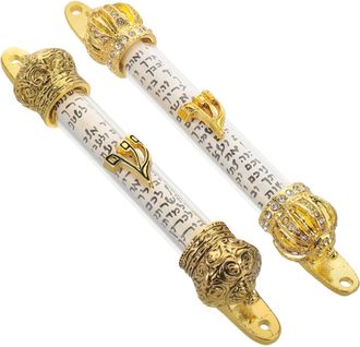 Holibanna 2stücke Traditionelle Türrollen Aus Metall Mit Schriftrolle Jüdische Heimdekoration Mit Segensspruch Als Einweihungsgeschenk