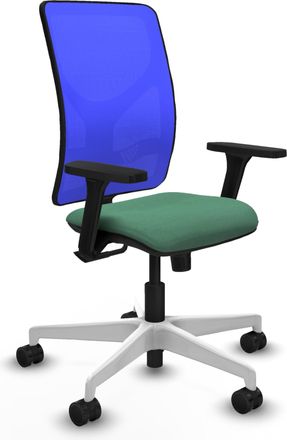 Piqueras y Crespo Computerstuhl mit 3D-Armen, h&ouml;henverstellbare Lendenwirbelst&uuml;tze, ausgestattet mit 3 Positionen und Schneidschaum, Blau/Smaragdgr&uuml;n