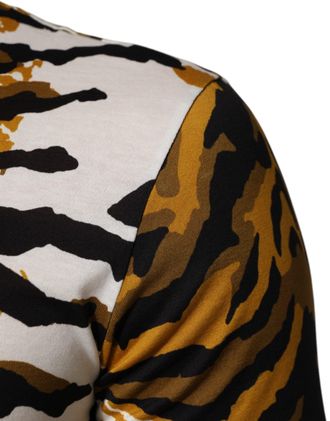 Dolce & Gabbana Leopard and Palm Leaf Print T-Shirt - Multicolor