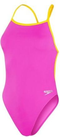 Speedo Maillot de bain uni dos en V - Violet fluo/mangue, Violet fluo/mangue, 44 FR
