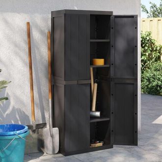 vidaXL Vidaxl - Armoire de rangement dext&eacute;rieur noir 65x37x165 cm pp