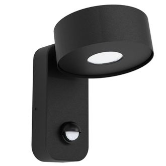 Eglo LED Au&szlig;en Wandlampe Palosco, 1 flammige Au&szlig;enleuchte mit Bewegungsmelder und Licht-Sensor, Wandleuchte aus verzinktem Stahl in Schwarz und Kunststoff 