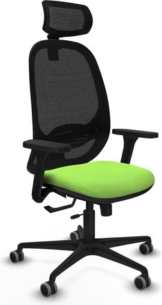 Piqueras y Crespo Cilanco Sicherheitsstuhl mit 3D-Armen, h&ouml;henverstellbarer Lendenwirbelst&uuml;tze und h&ouml;henverstellbarem Kopfteil, Schwarz / Pistazie
