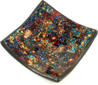 Guru Shop Kleine Mosaikschale Eckig - Rot/bunt, 2x15x15 cm