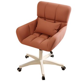 Generic Drehbarer Schreibtischstuhl Aus Samt - H&ouml;henverstellbarer Arbeitsstuhl Mit 360&deg;-R&auml;dern for Den Einsatz Im B&uuml;ro, Schlafzimmer Oder Waschtisch(Orange Pi