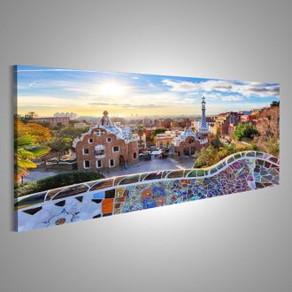 Islandburner Bild auf Leinwand Barcelona Park G&uuml;ell Spanien Bilder Wandbilder Poster