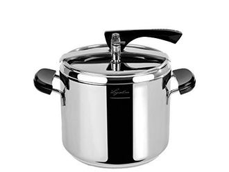 Lagostina La Classica Marmite &agrave; Pression avec Panier et &eacute;codose Moderne &Oslash; 22 cm, 7 lt Acciaio e Nero