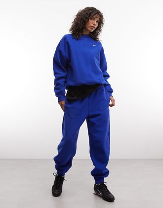 Nike Studio Fleece schwerer Oversize-Sweat in Blau-Schwarz