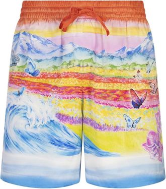 Casablanca Homme, Shorts, Multicolore, Taille: S Short Imprim&eacute; &agrave; Cordon