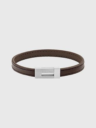 Calvin Klein Minimalistisches Lederarmband - Brown - Herren - Einheitsgröße