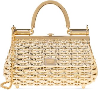 Dolce & Gabbana Kleine Sicily Interwoven Henkeltasche - - Bags - Damen - Gelb - ONE SIZE