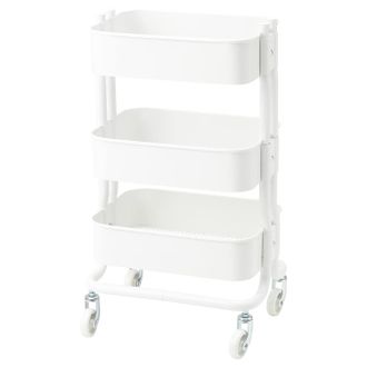 IKEA RASHULT Servierwagen Trolley 28x38x65 cm wei&szlig;