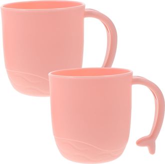 DOITOOL 2 Stück Zahnbürstenbecher mit Delfinflossen Griff Bruchsichere Badezimmer Trinkbecher für Mundspülung und Haarwäsche Stapelbar Platzsparend für Zuhaus