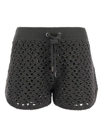 Brunello Cucinelli Shorts mit Pailletten - Grau