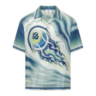 Casablanca Homme, Chemises, Multicolore, Taille: 3XL Flaming Tennis Shirt