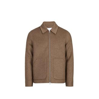 Sams&oslash;e & Sams&oslash;e Veste droite zipp&eacute;e en laine m&eacute;lang&eacute;e
