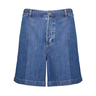 Valentino Garavani Blaue Denim Bermuda Shorts mit Metallischem V-Detail - - Shorts - Herren - Blau - XL