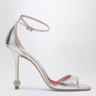 Roger Vivier Silberne Sandale mit verziertem Absatz