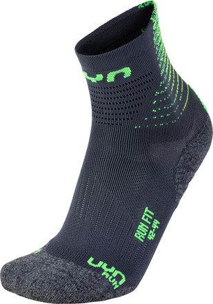 UYN Herren Run Fit Socke, Anthracite/Green Lime, 39/41