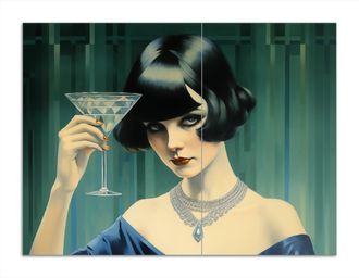 Wallario Herdabdeckplatte/Spritzschutz aus Glas, 2-teilig, 70x52cm mit 13 mm hohen Füßen, für Ceran- und Induktionsherde, Cocktailabend