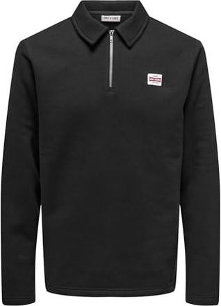 Only & Sons Reg Halfzip Vd Onsdawson Sweat-Shirt à Demi-Fermeture Éclair, Jet Black, XXL Homme
