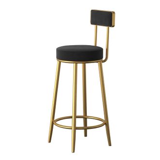 Generic Gepolsterte Barhocker, Tresenst&uuml;hle mit R&uuml;ckenlehne und Metallbeinen, hohe Hocker f&uuml;r die K&uuml;che/H&ouml;he: 65 cm