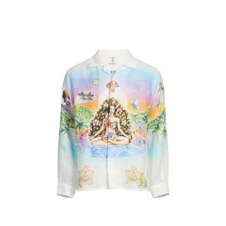 Casablanca Chemise Innocence imprim&eacute;e en lin