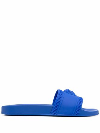 Versace Pantoletten mit Medusa - Blau