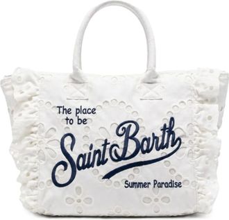 MC2 Saint Barth Femme, Sacs, Blanc, Taille: ONE Size Sangallo Vanity Volant N Shoulder Bag
