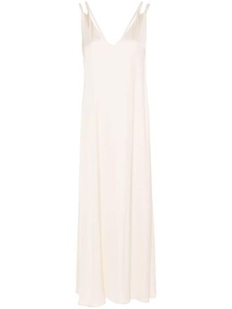 PESERICO robe mi-longue à détail de chaîne - Tons neutres