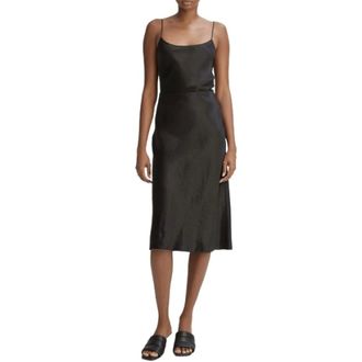 Vince Femme, Robes, Noir, Taille: 40 FR Jupe Satin Slip