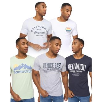 Crosshatch Sumertons T-Shirt für Herren(5er-Pack) (Bunt)