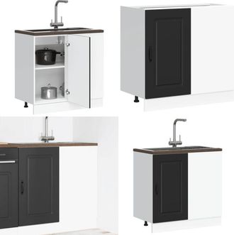 vidaXL Vidaxl - Armoire de cuisine Kalmar noir bois dingénierie