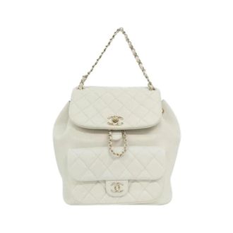 Chanel Pre-owned Kalbsleder Rucksack - - Pre-owned - Damen - Wei&szlig; - ONE SIZE