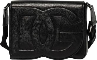 Dolce & Gabbana Homme, Sacs, Noir, Taille: ONE Size Sac à bandoulière avec logo en relief et rabat