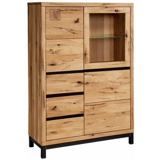 Massivmoebel24 Highboard Wildeiche 103x40x148 natur ge&ouml;lt villanders 106