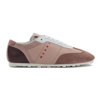 Marni Rosa Leder Sneakers Retro Stil - - Shoes - Damen - Rosa - 36 EU