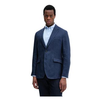 Hackett Leinen-Zweiknopf-Blazer - - Jackets - Herren - Blau - XL
