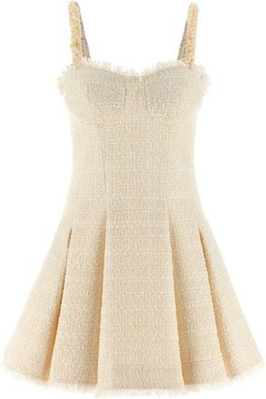 Balmain Femme, Robes, Blanc, Taille: 36 FR Mini-robe Conchiglie en tweed