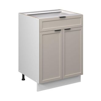 Vicco K&uuml;chenschr&auml;nke Fame-Line, GrauBeige, 60 cm mit Schublade, ohne Arbeitsplatte, Vicco